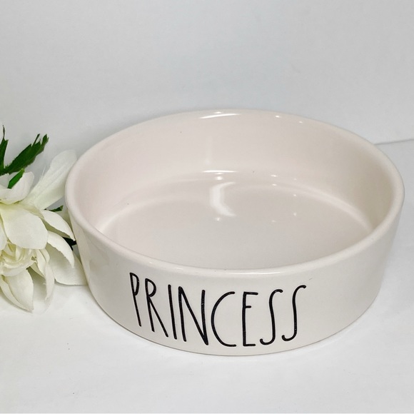 Rae Dunn | Cat | Rae Dunn Princess Small Pet Dish White Black Lettering ...